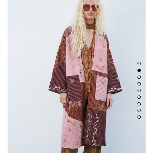 Zara | Jackets & Coats | Zara Embroidered Patchwork Kimono Limited ...